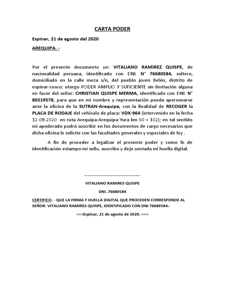 Carta Poder | PDF