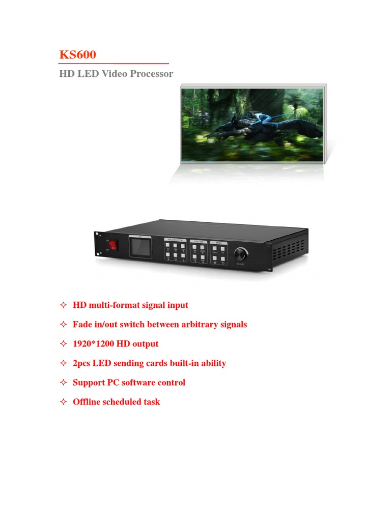 Kystar KS600 Video Processor Specification PDF | PDF | Display ...