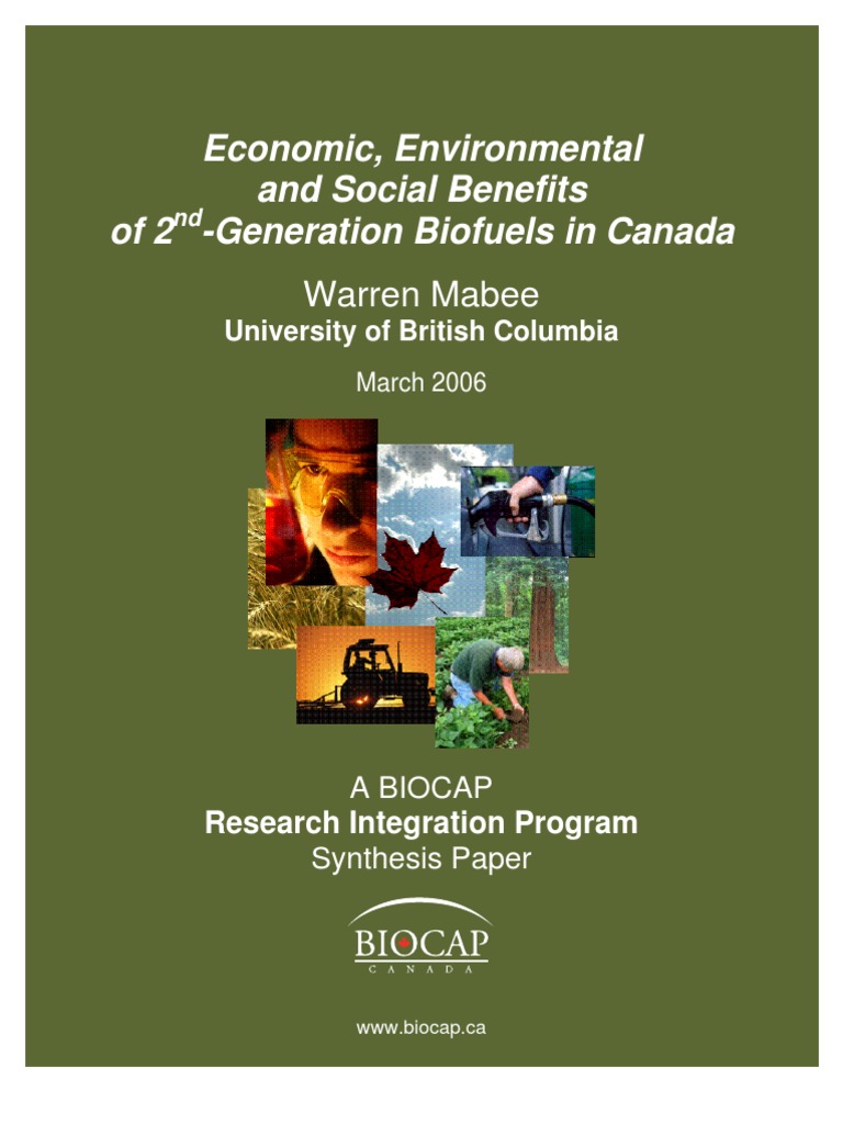 Economic, Environmental and Social Benefits Of2 - Generation Biofuels ...