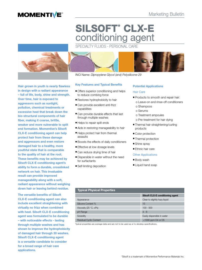 Silsoft CLX-E MB PDF | PDF | Hair Care | Shampoo