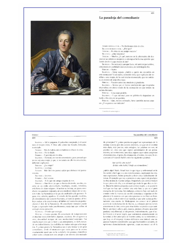 DIDEROT - La Paradoja Del Comediante PDF | PDF