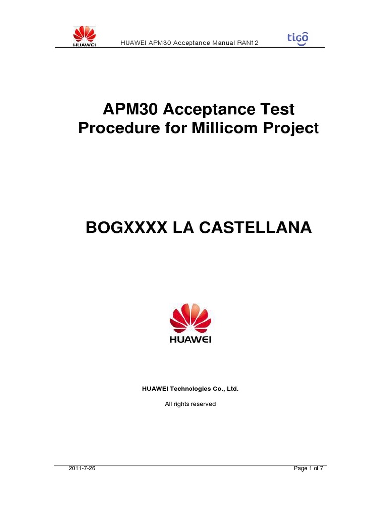 APM Acceptance Test Procedure V2.0 (APM30) PDF | PDF | Power Supply ...