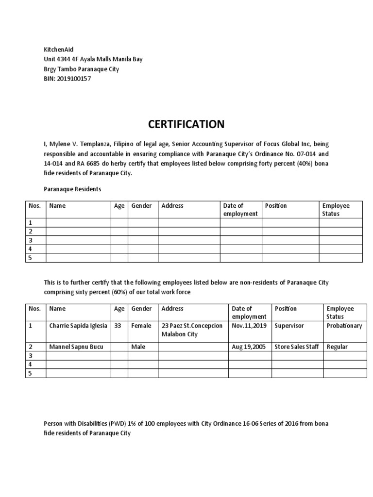 PESO Requirements | PDF | Business | Labour