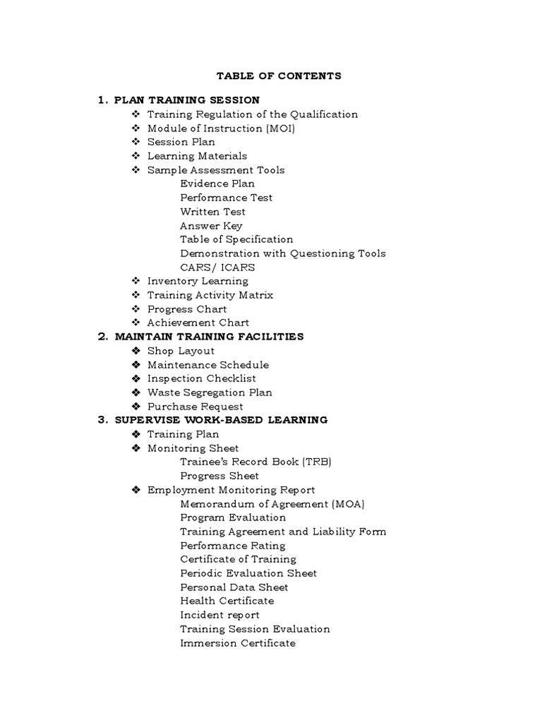 Plan Training Session | PDF