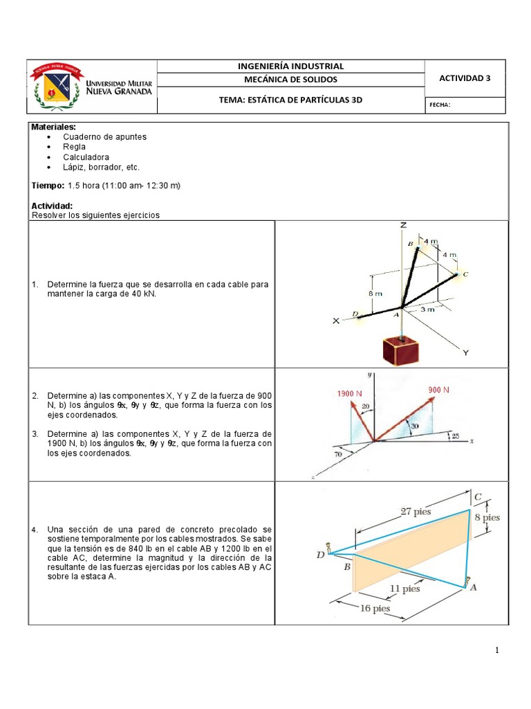 Actividad 3 Estática de Partículas 3D | PDF