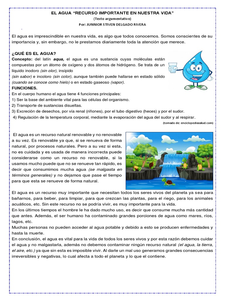 Importancia del Agua en la Vida | PDF | Agua | Química