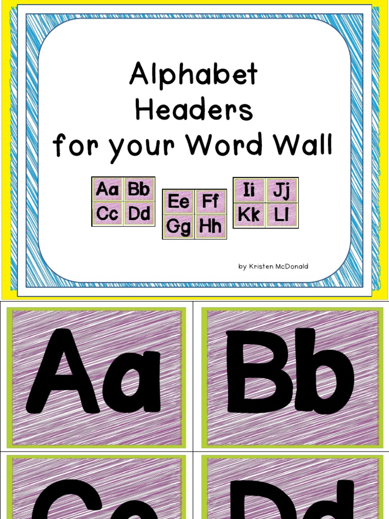 Alphabet Headers for Word Walls | PDF