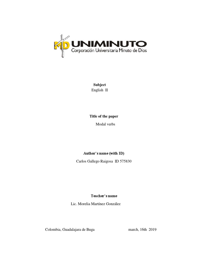 Modal Verbs Task | PDF | Verb | Semiotics