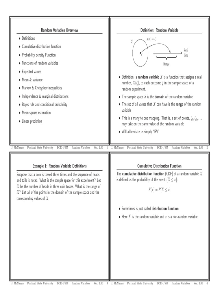 Random Variables | PDF | Expected Value | Probability Distribution