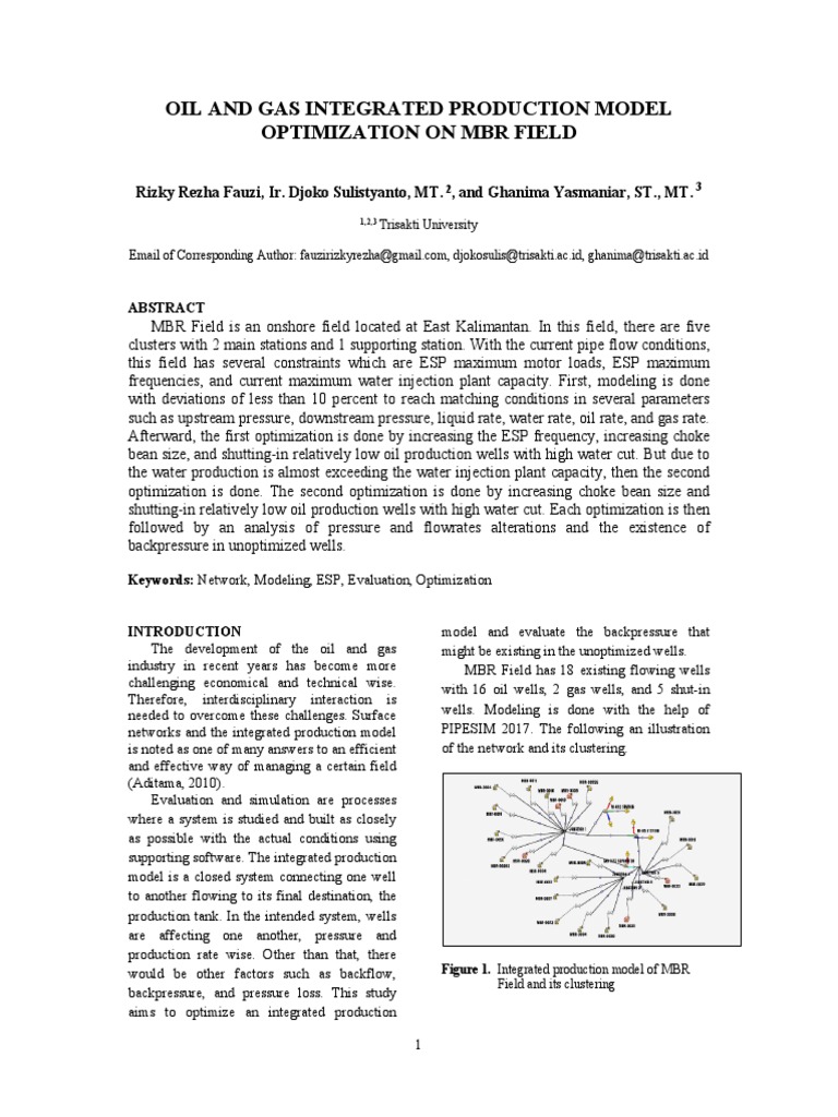 Oil and Gas Integrated Production Model Optimization On MBR Field | PDF ...