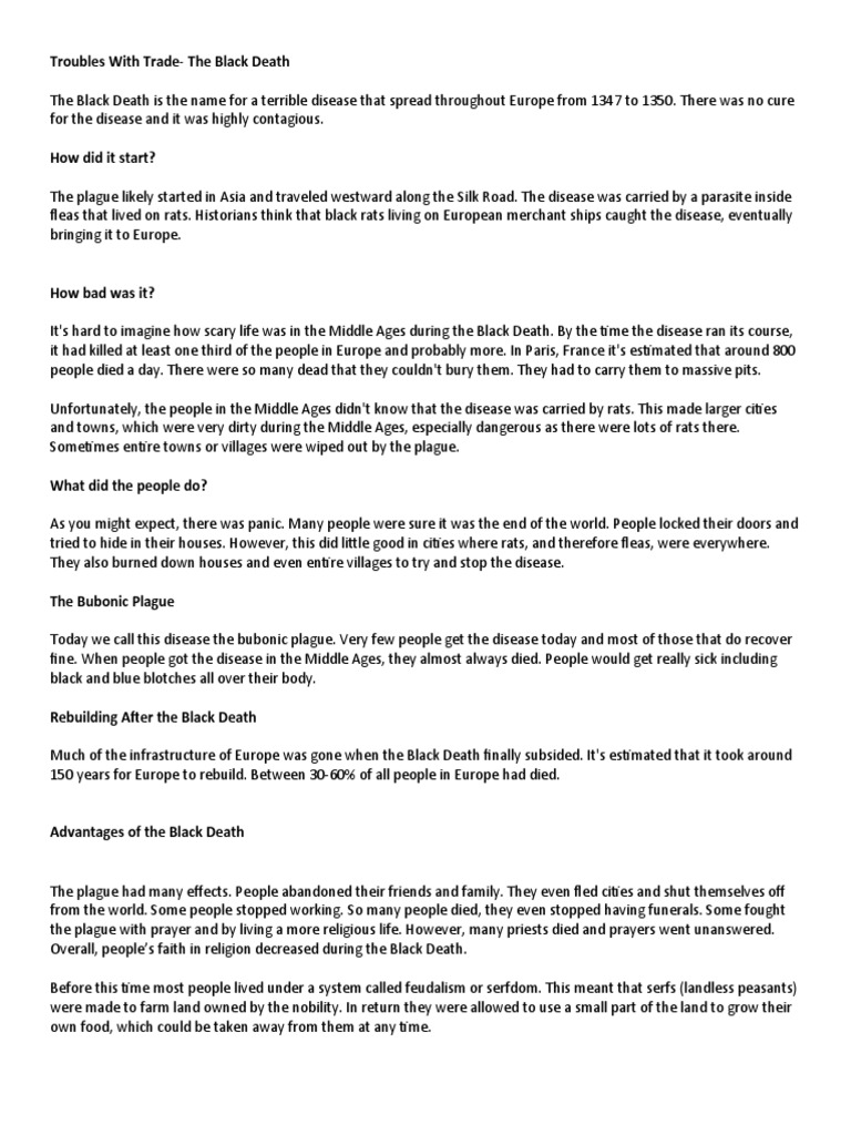 Impact of the Black Death on Europe | PDF | Black Death | Serfdom