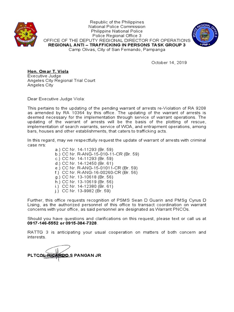 Letter Request For Executive Judge | PDF