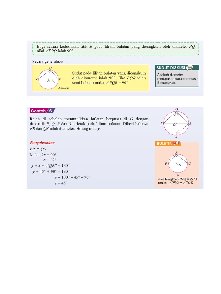 Sudut Dalam Bulatan (Diameter) | PDF