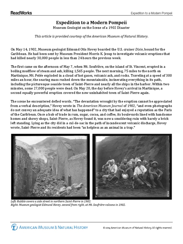 1325 Expedition To A Modern Pompeii Passage and Questions | PDF | Mount ...