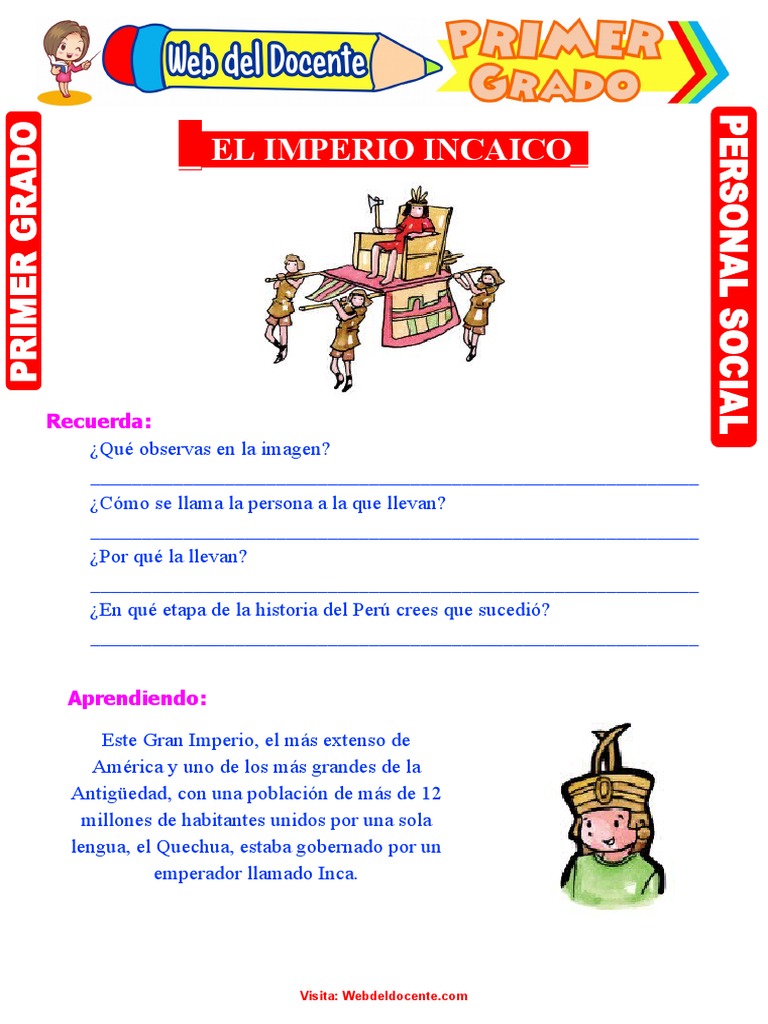 El Imperio Incaico para Primer Grado de Primaria | PDF