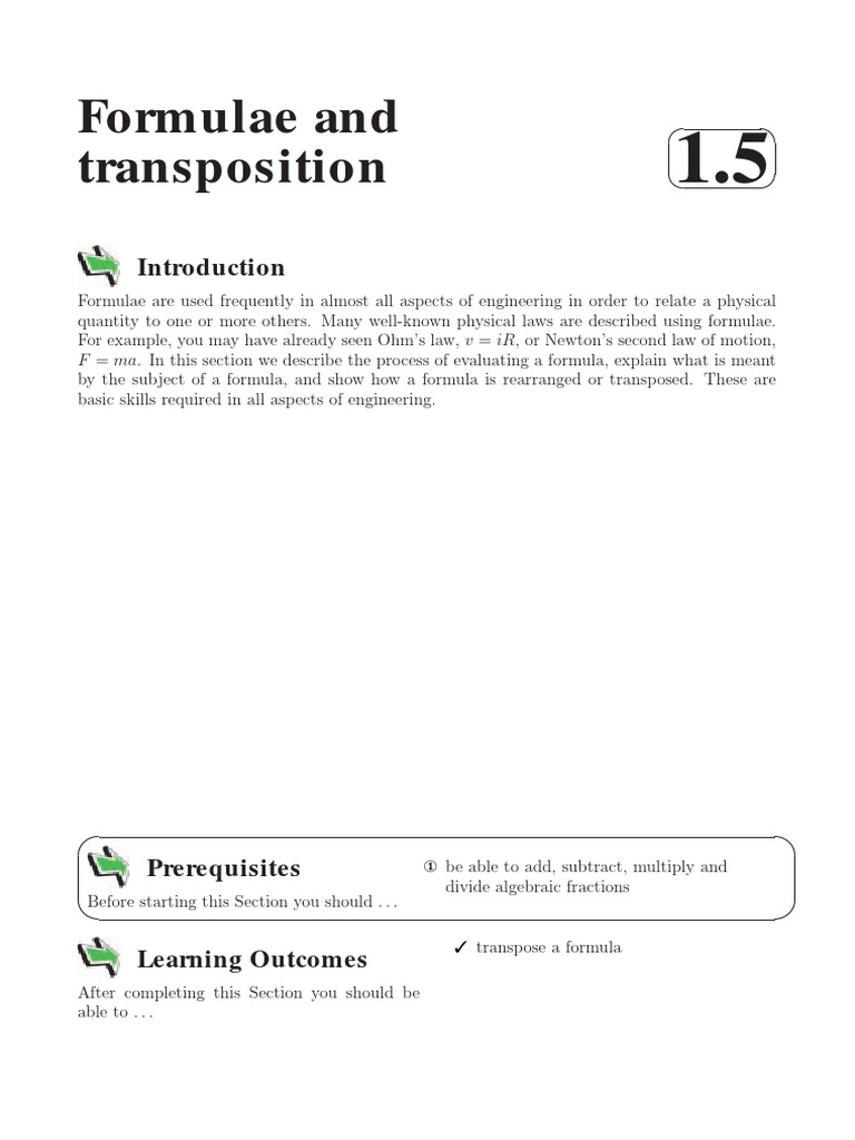 Formulae and Transposition | PDF | Area | Formula