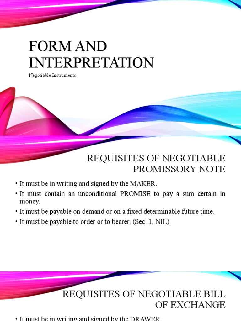 Requirements for Negotiable Instruments: An Analysis of the Requisites ...