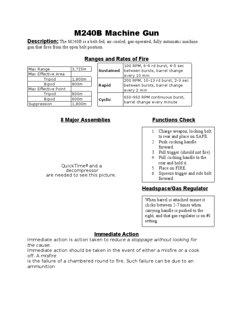 M240B Machine Gun | PDF | Trigger (Firearms) | Machine Gun