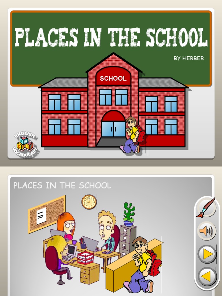 Places in The School PPT Flashcards Fun Activities Games Picture ...