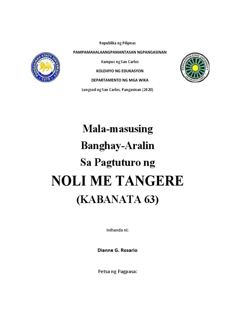 Noli Me Tangere Kabanata 63 ( Dianne G. Rosario)