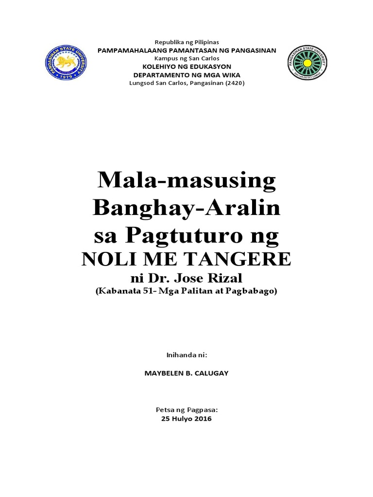 Noli Me Tangere - Kabanata 51 (Maybelen B Calugay) | PDF