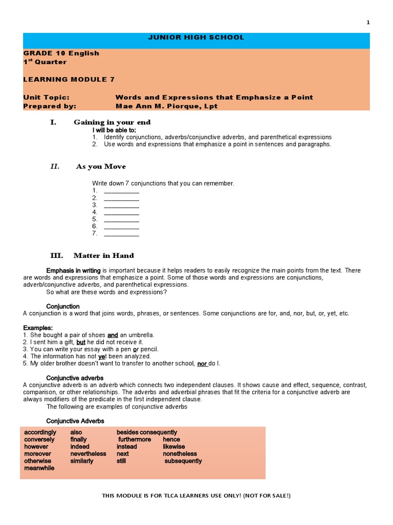 Emphasis Words and Expressions | PDF | Adverb | Comma