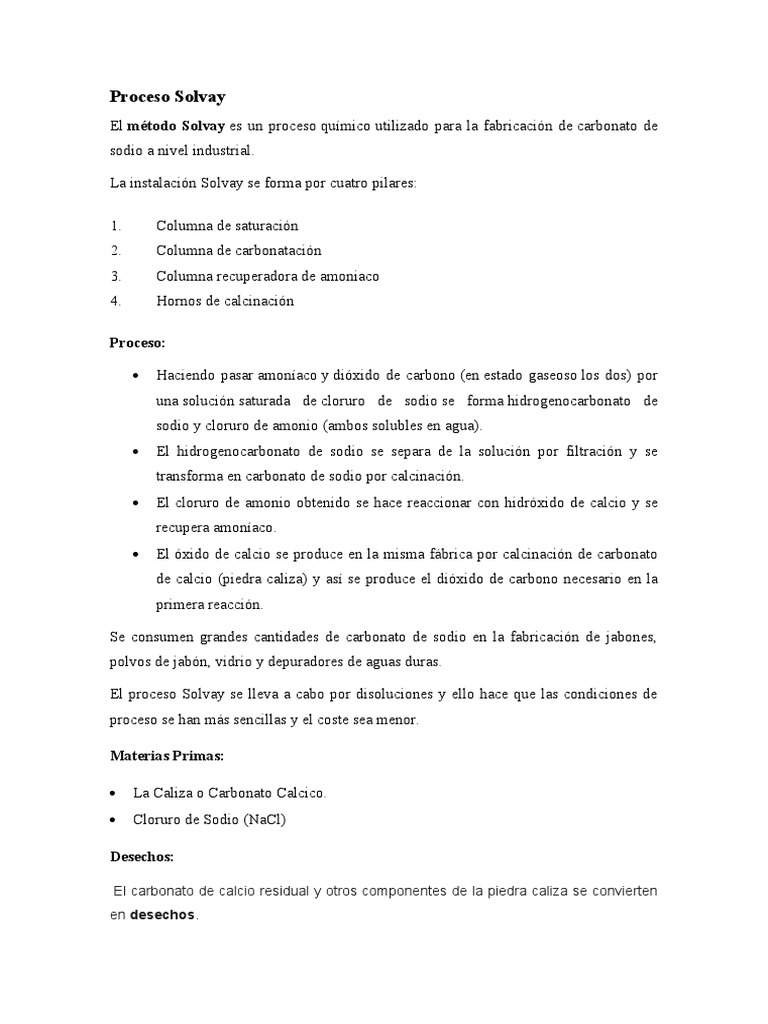 Proceso Solvay | PDF