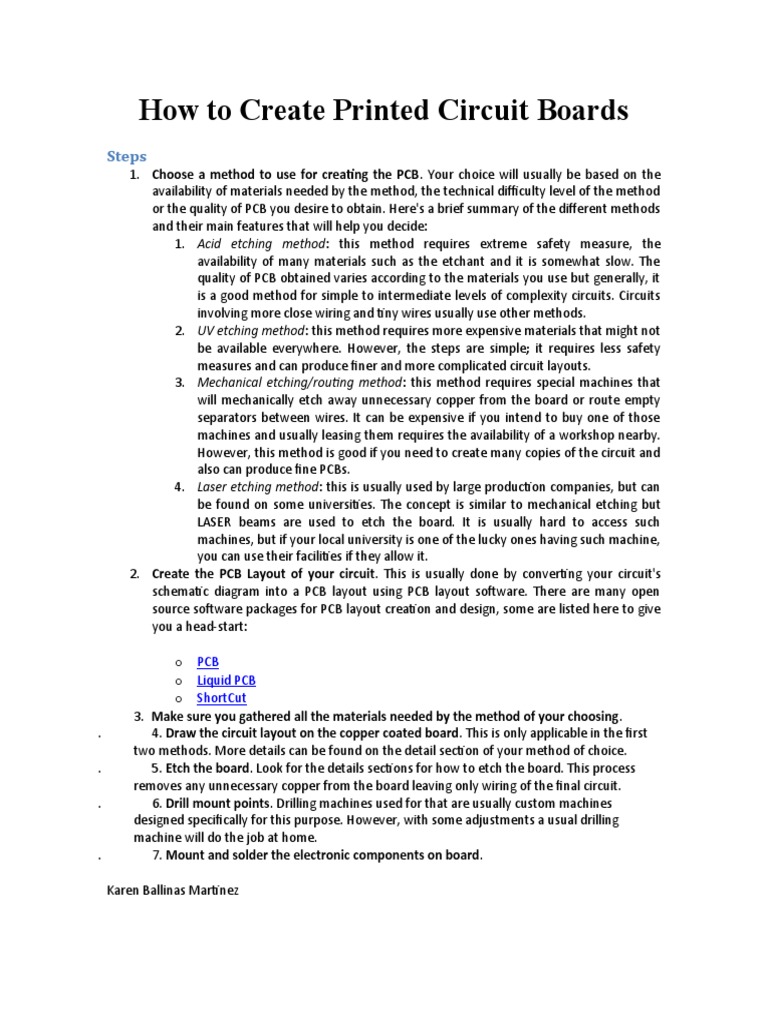 How To Create Printed Circuit Boards | PDF | Printed Circuit Board ...