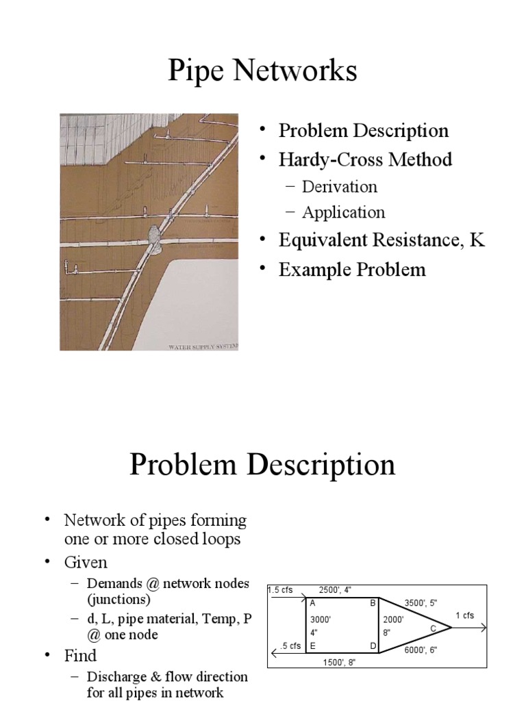 Pipe Networks: - Problem Description - Hardy-Cross Method | PDF ...