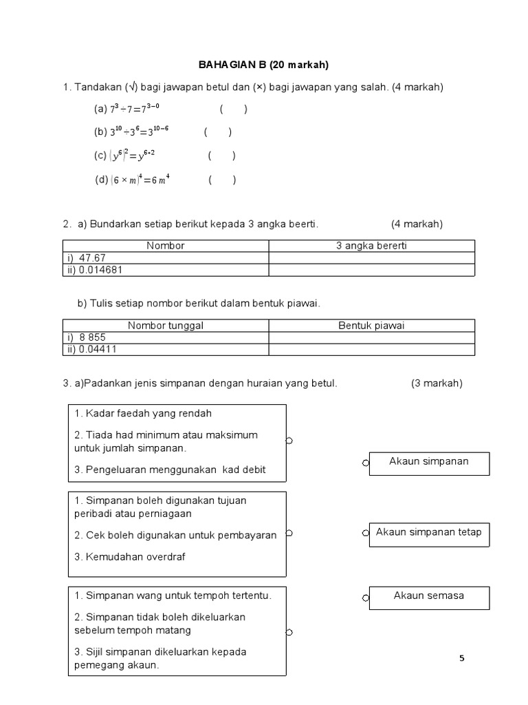 BAHAGIAN B Form 3 | PDF