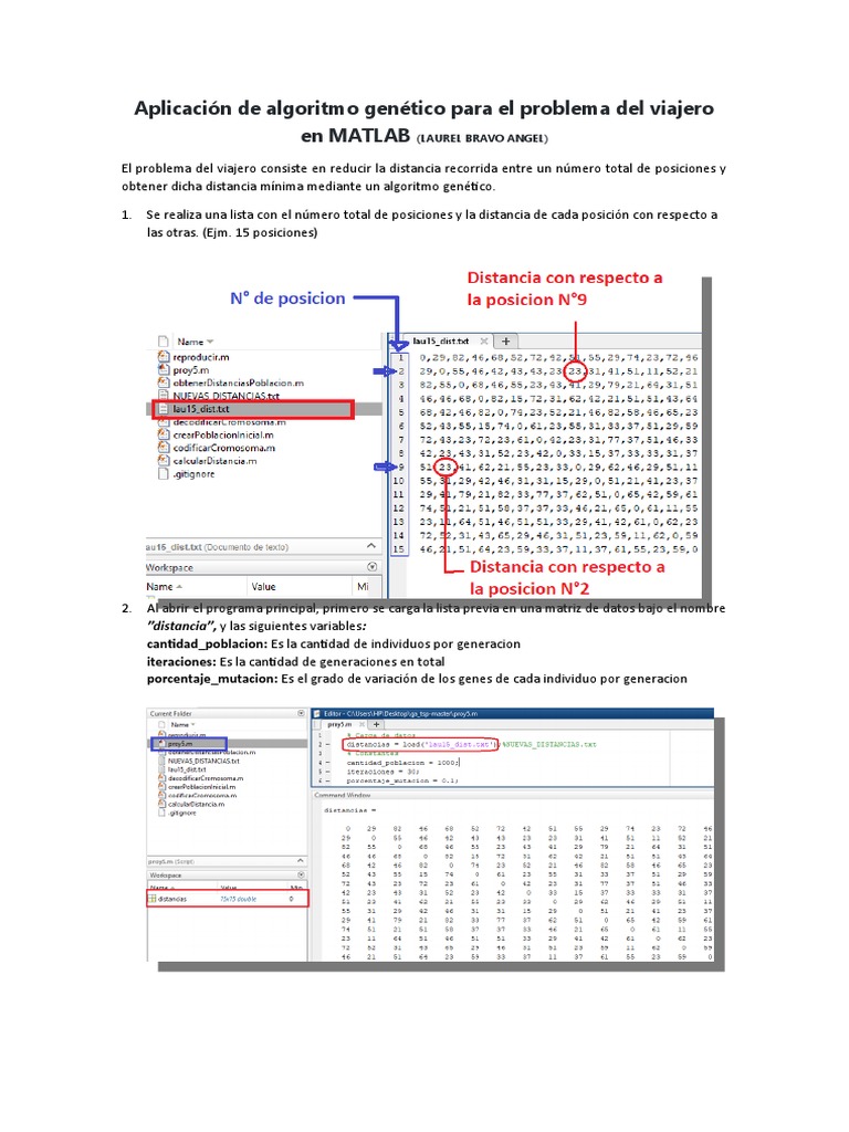 Aplicación de Algoritmo Genético para El Problema Del Viajero en MATLAB | PDF | Algoritmo ...