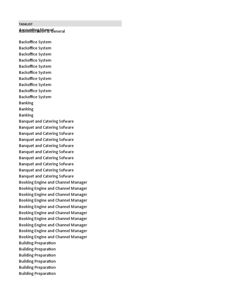 Teamwork Hotel Preopening Tasks Setupmyhotel | PDF | Menu | Point Of Sale