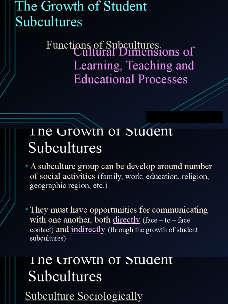 Growth and Functions of Student Subcultures | PDF