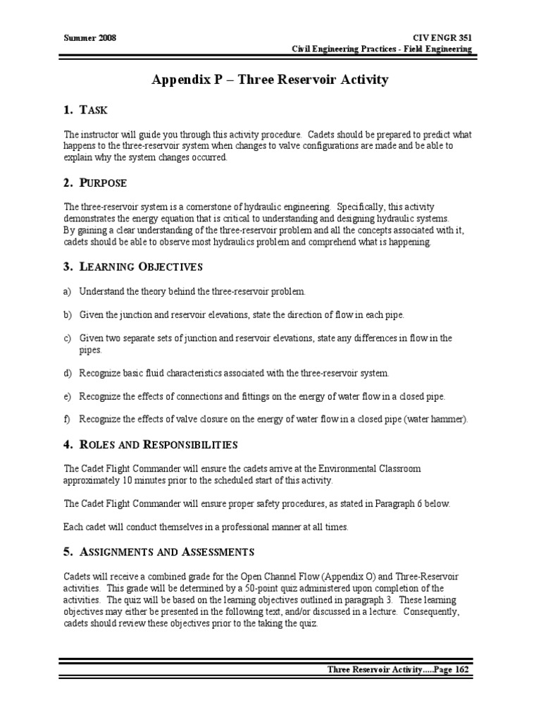 App P Three Reservoir | PDF | Fluid Dynamics | Pressure