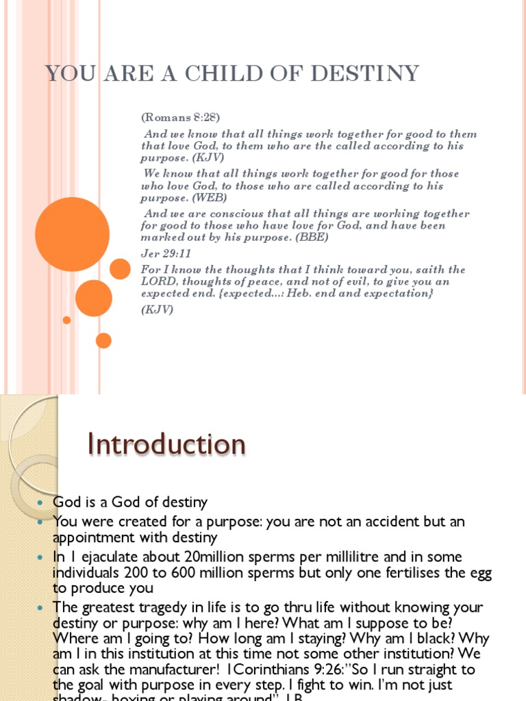 YOu Are A Child of Destiny | PDF | Prayer | Religious Behaviour And ...