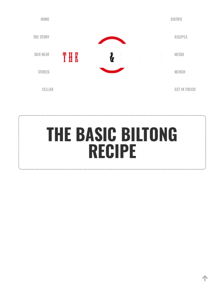 THE BASIC BILTONG RECIPE - The Boer & Butcher | PDF | Eating Behaviors ...