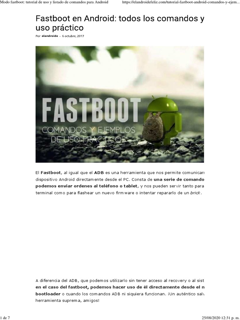 Modo Fastboot - Tutorial de Uso y Listado de Comandos para Android-LEER ...