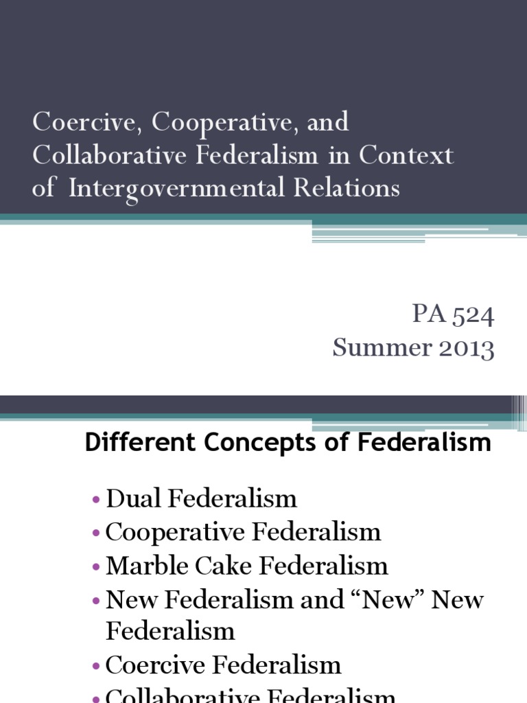 524 Lecture 3 Forms of Federalism 2013 PDF | PDF | Social Institutions ...