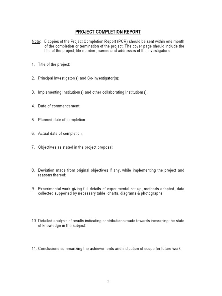 11-Format Project Completion Report PDF | PDF | Business