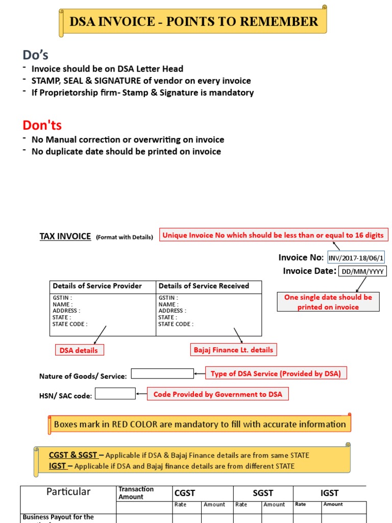 Invoice format-DSA | PDF | Invoice | Government Finances