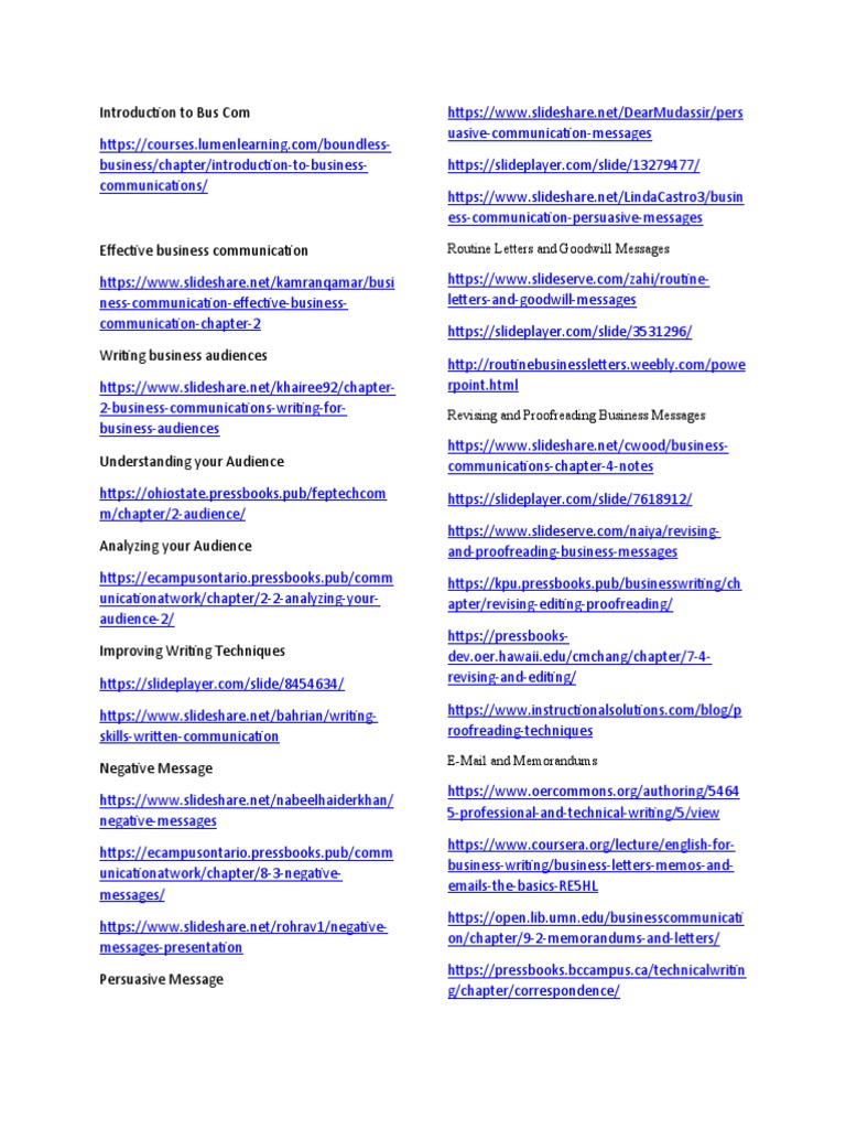 An Overview of Key Business Communication Documents and Their Effective ...