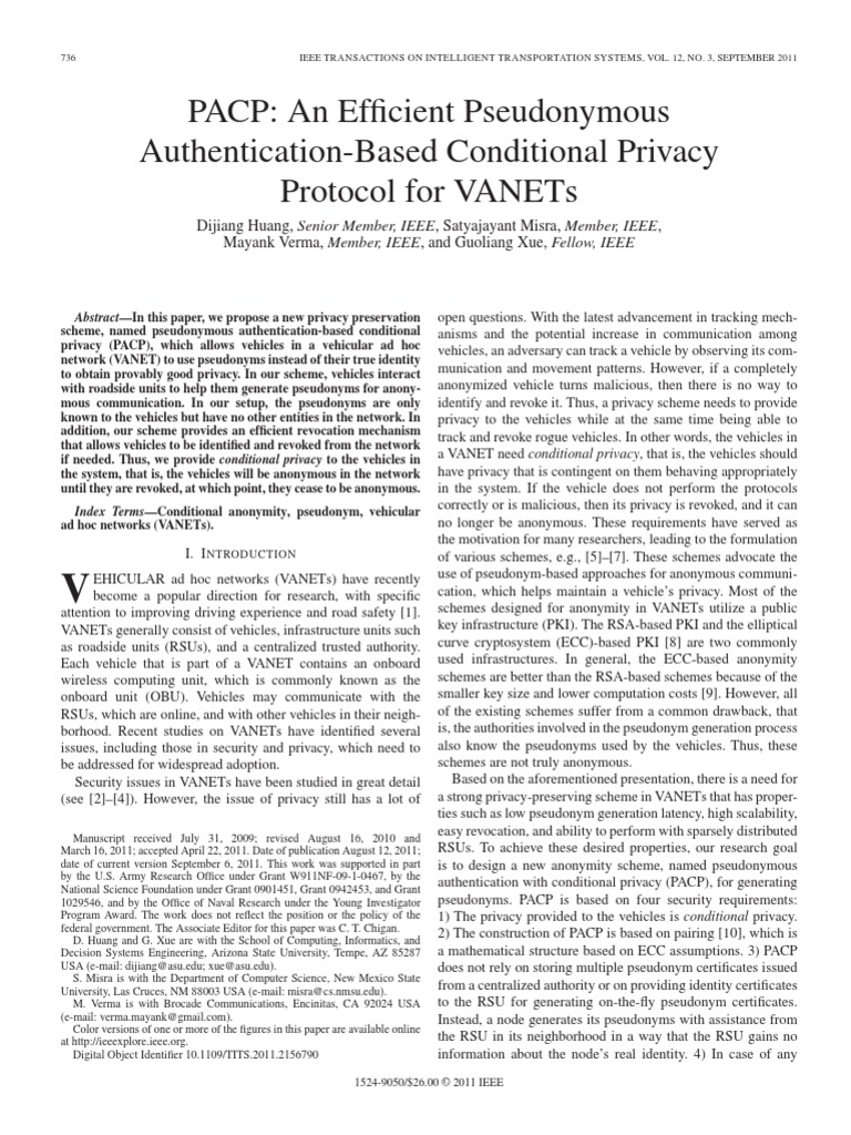 Pacp An Efficient Pseudonymous Pdf Cryptography Public Key Cryptography