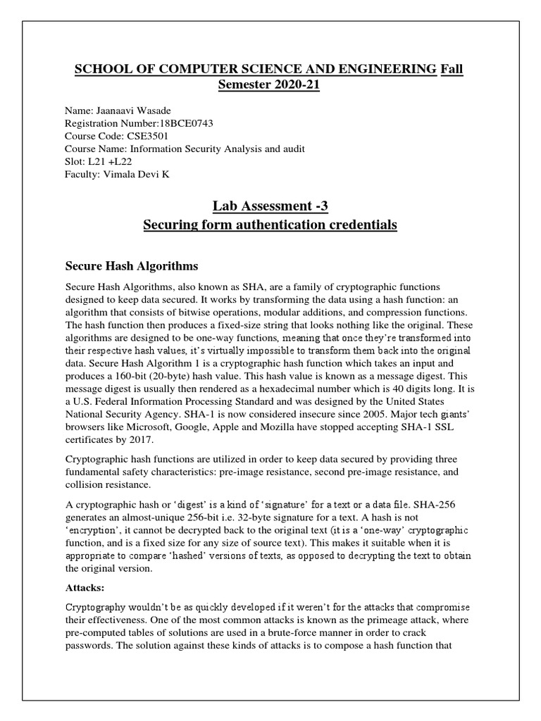 Secure Hash Algorithms Lab Assessment | PDF | Espionage Techniques | Cryptography