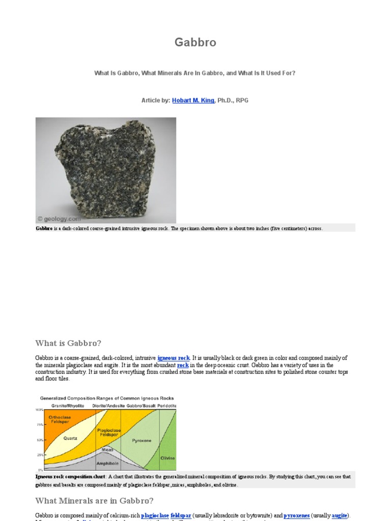 Gabbro Vs Diorite
