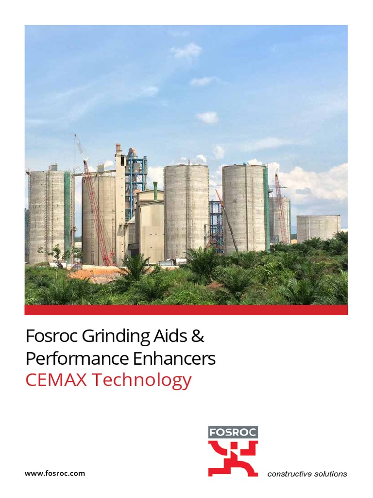 Fosroc Grinding Aids & Performance Enhancers: CEMAX Technology | PDF | Cement | Mill (Grinding)
