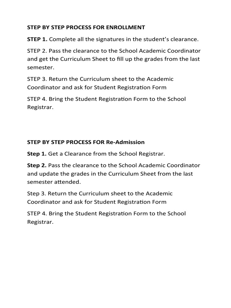 Enrollment Process Guide | PDF | Finance & Money Management