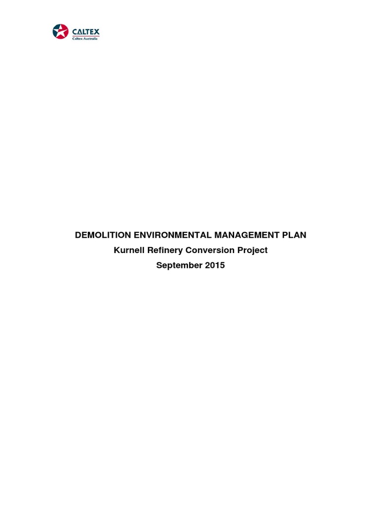 Demolition Environmental Management Plan PDF | PDF | Emergency ...