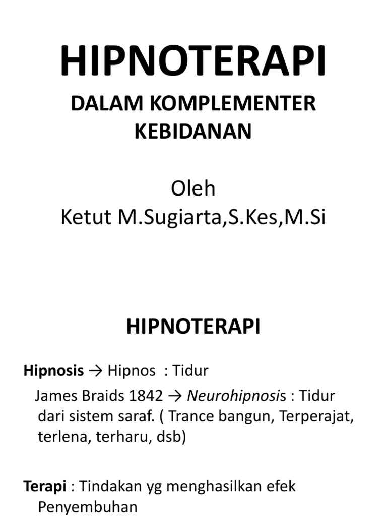 Hipnoterapi dalam Kebidanan dan Kesehatan | PDF