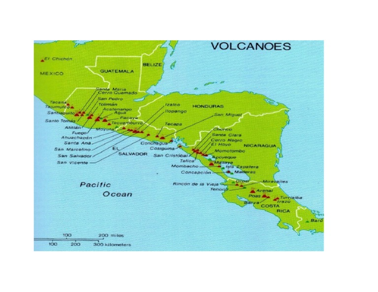 Mapa de Volcanes de Centro America | PDF