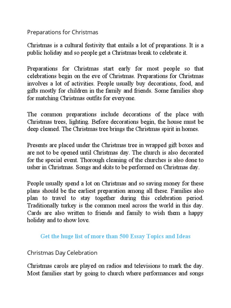 Christmas Preparations and Celebrations | PDF | Religion & Spirituality